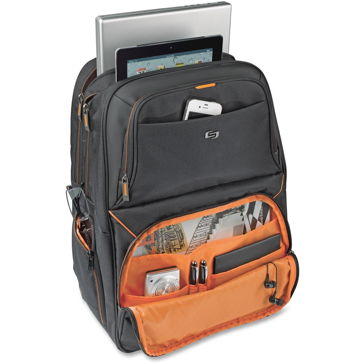 UBN7014 Urban Laptop Backpack - Black & Orange, 17.3 in. - Walmart.com