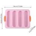 4 Cavity Silicone Pan Non Stick French Bread Baking Tray For DIY Cake ...