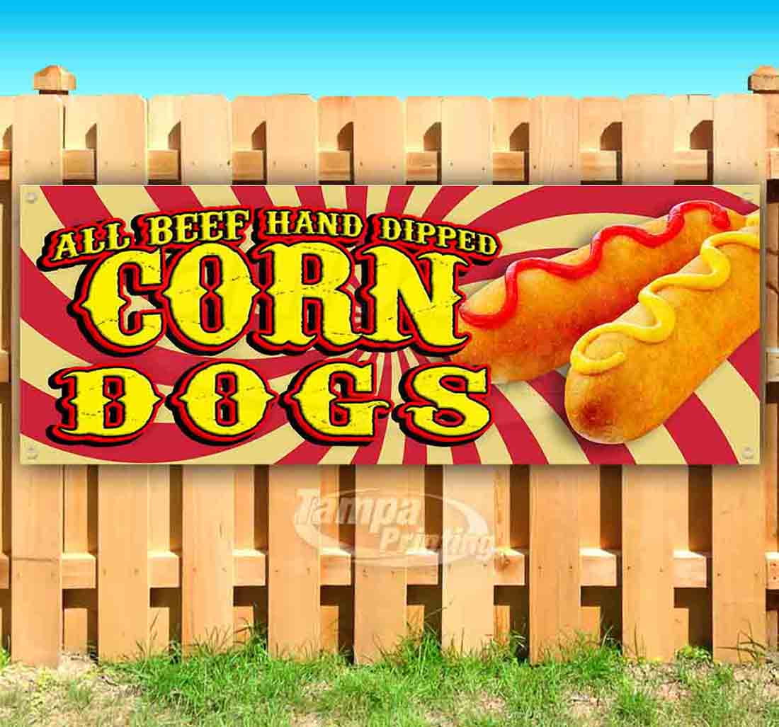 All Beef Hand Dipped Corn Dog 13 oz Vinyl Banner With Metal Grommets ...