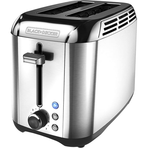 Dovimi Retro Stainless Steel 2 Slice Toaster, 6 Settings, Extra Wide ...