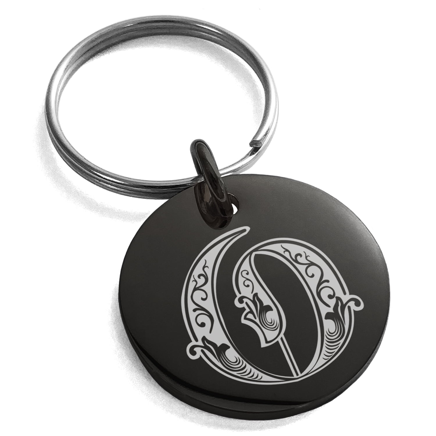 Stainless Steel Letter O Initial Royal Monogram Engraved Small ...
