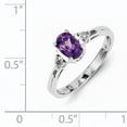 Primal Silver Sterling Silver Rhodium-plated Diamond and Amethyst Ring ...