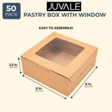 50 Pack Premium Kraft Baking Boxes, 6x6 Bakery Box with Clear Window ...