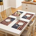 American Independence Day Placemats Set of 2, 4th of July Vintage Red ...