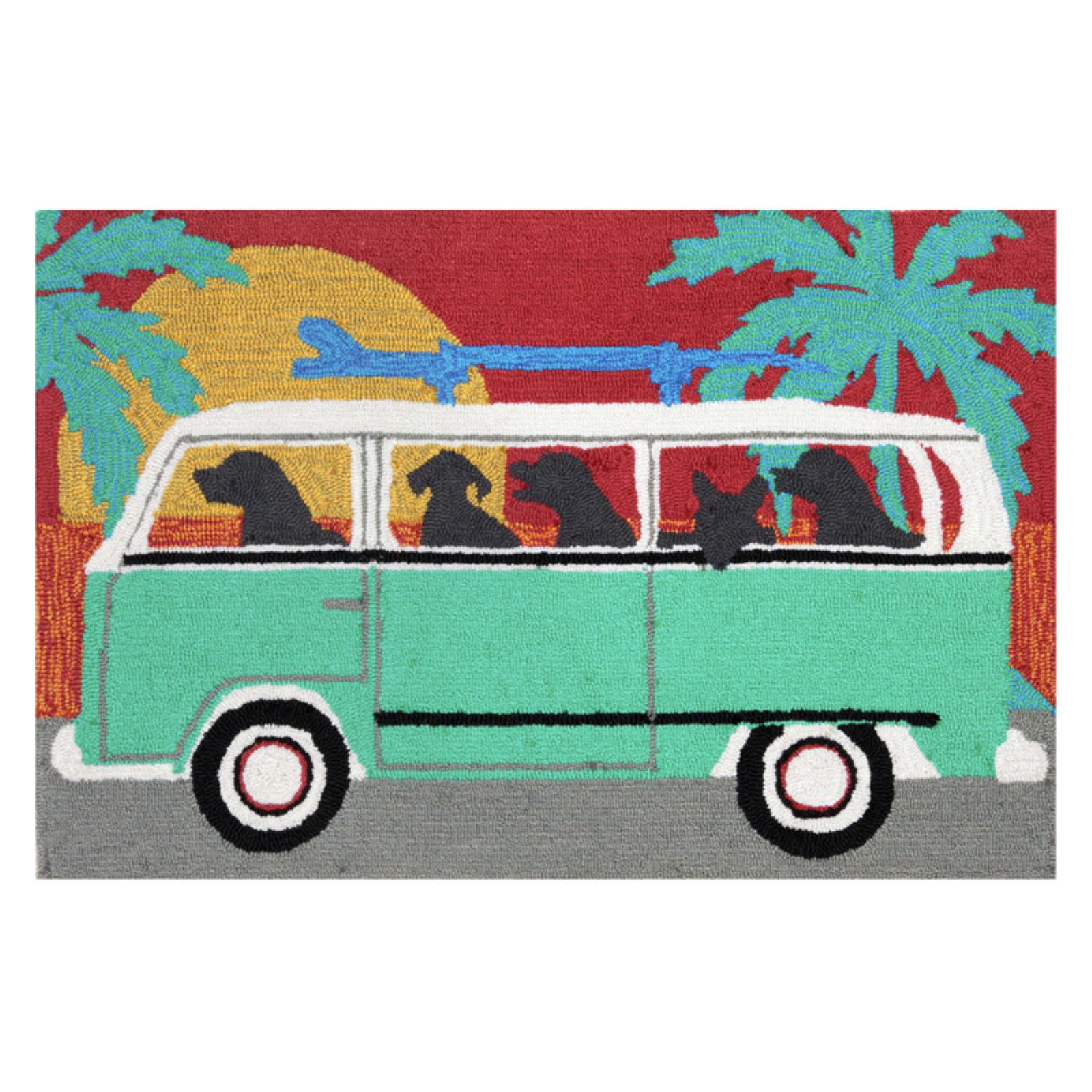 Trans-Ocean Rug Frontporch Beach Trip Turquoise Indoor/Outdoor Area Rug ...