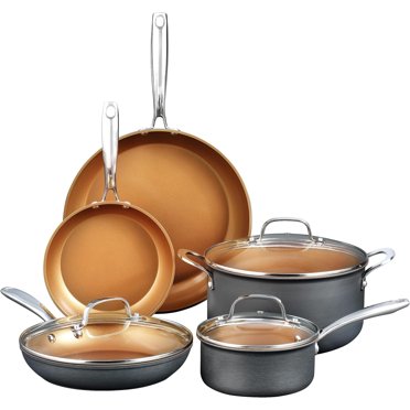 Gotham Steel 10Pcs Stackmaster Nonstick Cookware Set, Stackable Pots ...