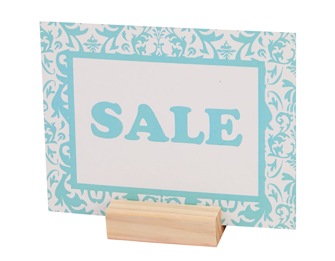 Antique White Wood Block Sign Holder (3"L x 3/4"H x 1 1/2"D) - Pack of ...