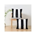 Black And White Striped Faux Fur Throw Pillow Cover For Sofa Living ...