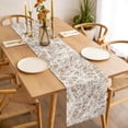 Abstract Fiber Line Dining Table Runner, Spring Vibrant Brown White Art ...