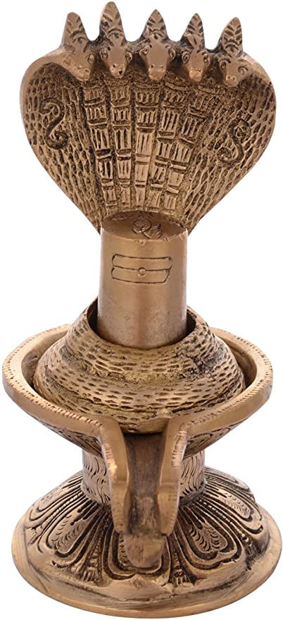 ÊKapasi Handicrafts Golden Brass Lord Shiva Shivlinga/Shivling Idol (L ...