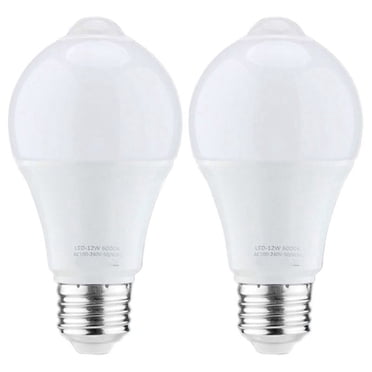Motion Sensor LED Light Bulb 10W, A19 E26, Indoor/Outdoor, Dusk to Dawn ...