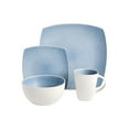 Gibson 16-Piece Soho Lounge Square Dinnerware Set - Fine Dishware for Home, Aqua Blue - Walmart.com