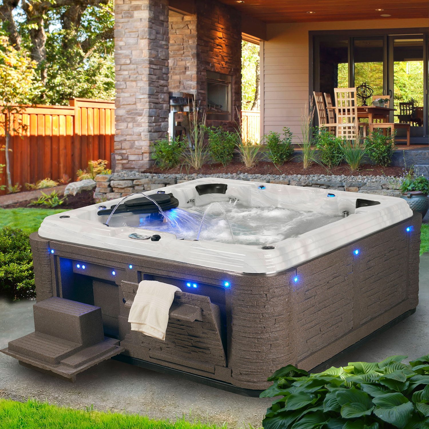 Everlast Spas Grand Estate 5-7 Person 90-Jet Acrylic Spa - Samsclub.com