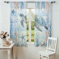 Blue Sea Turtle Sheer Curtains for Living Room Bedroom, Nautical ...