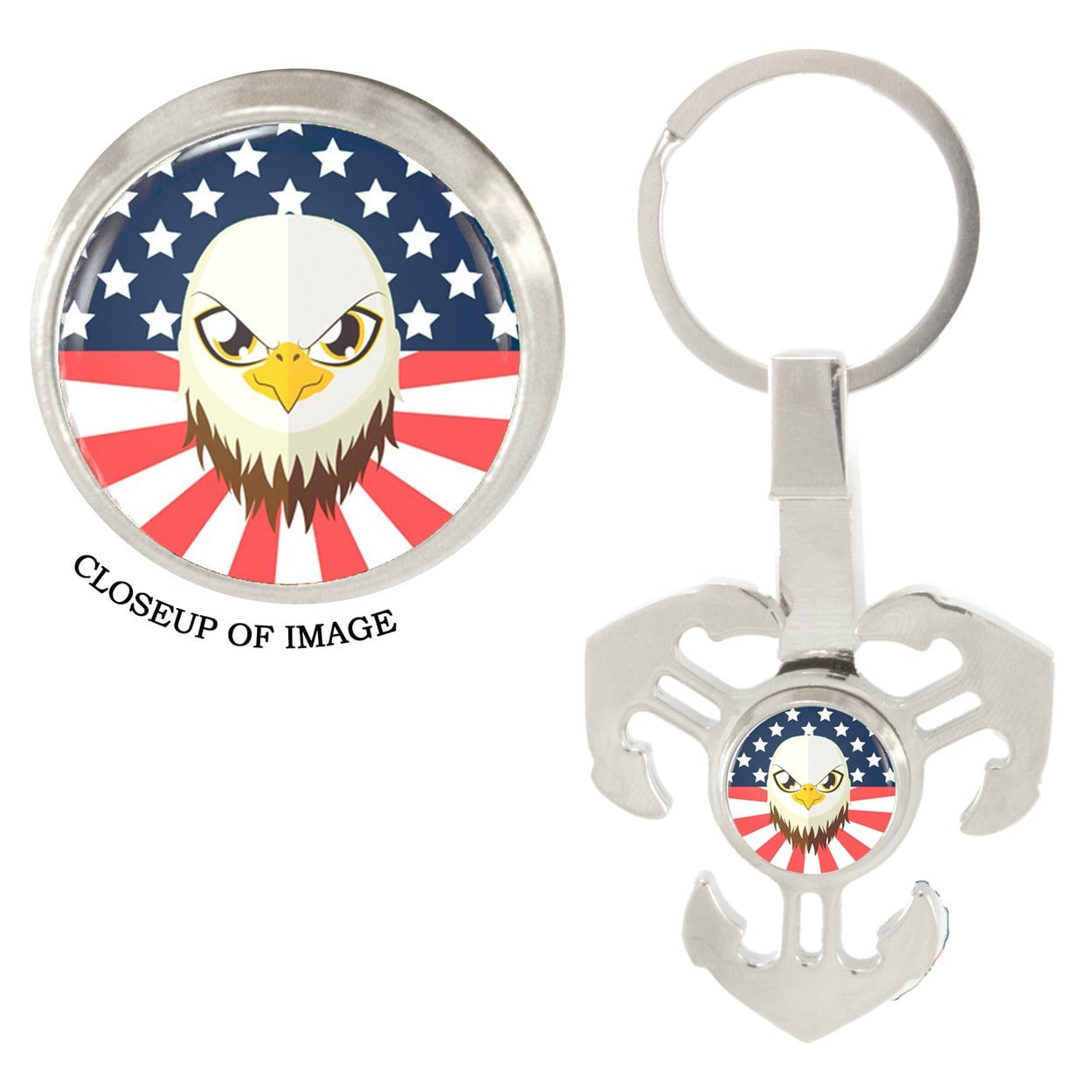 American Bald Eagle with Patriotic Flag Fidget Spinner Keychain ...