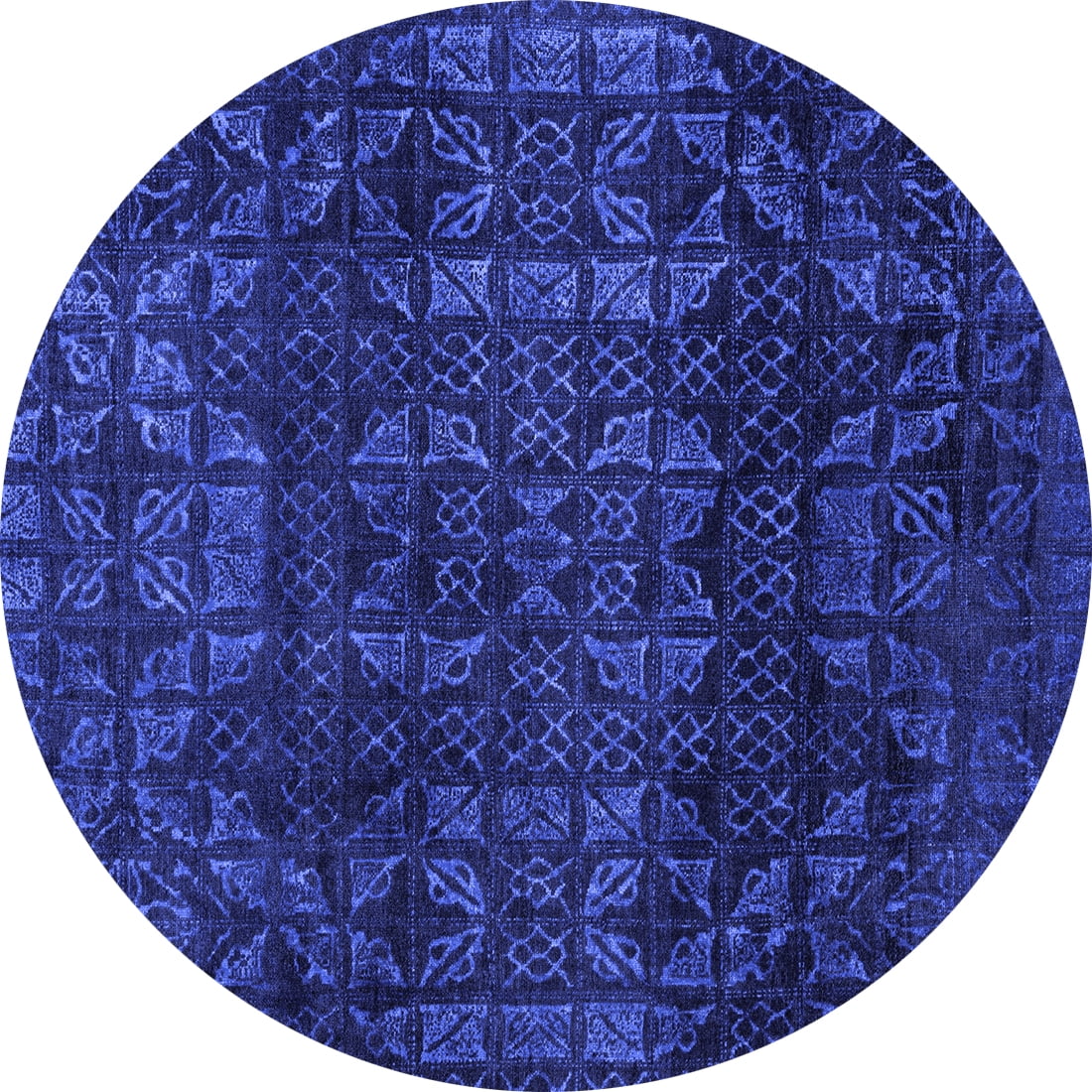 Ahgly Company Indoor Round Abstract Blue Modern Area Rugs, 8' Round ...