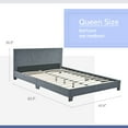 Bestco Full Bed Frame, Steel & MDF Slats, Upholstered Platform w ...
