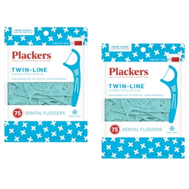 Plackers Back Teeth Micro Mint Dental Floss Picks - 75 Count (Pack of 4 ...