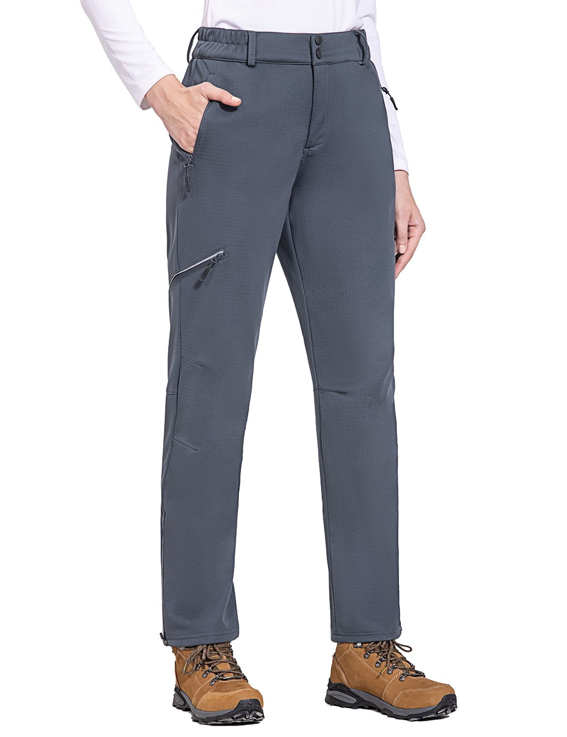 BALEAF Women's Fleece Lined Hiking Pants Winter Insulated Water ...