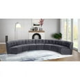 Maklaine 7-Piece Modular Contemporary Velvet Sectional Sofa in Gray ...