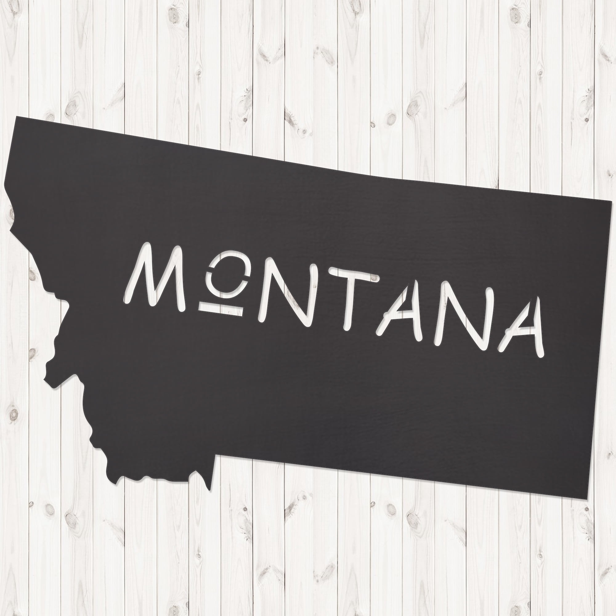 Metal State Name Cutout Black - 14" Montana - Walmart.com