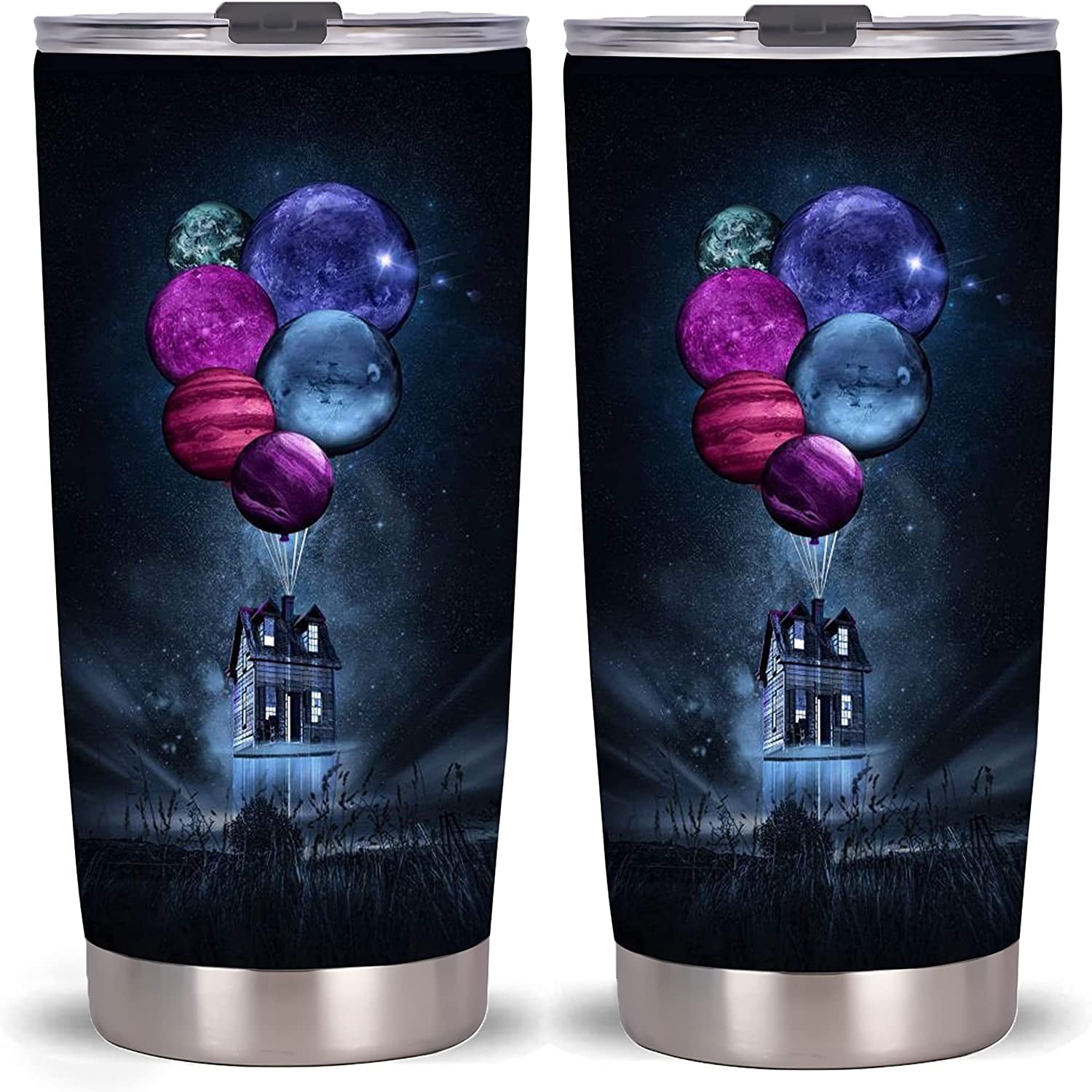 20oz Balloon Tumbler-Stainless Steel Travel Mug With Lid And Straw ...