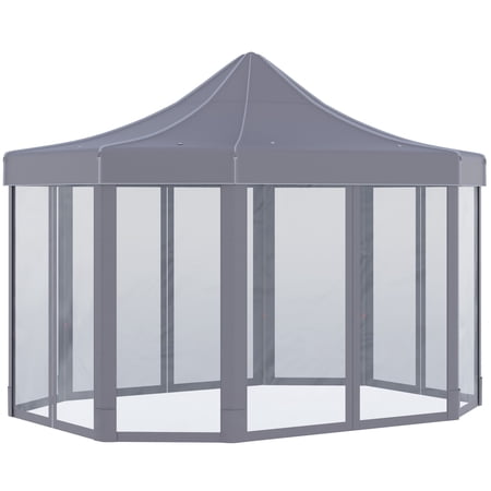 13' x 10' Pop Up Gazebo, Octagon Canopy Tent with Zippered Mesh ...