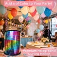 1pc 100 yard Rainbow Color Ribbon with Spool, 0.2 inch Width Curling ...