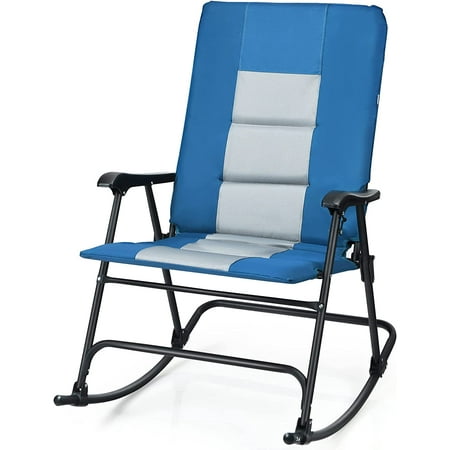 Foldable Rocking Chair, Oversized Camping Rocking Chair w/ High Back ...