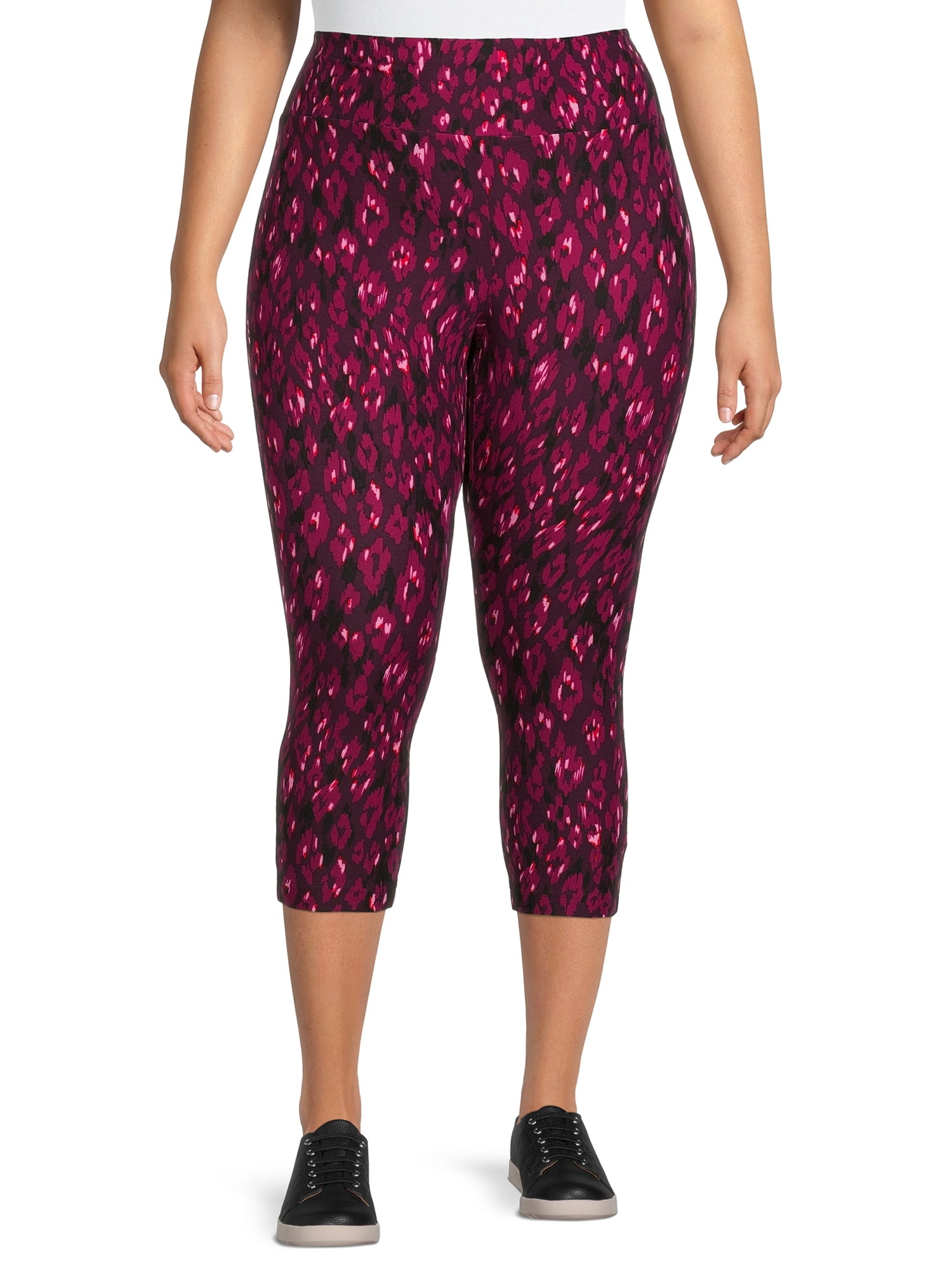 Terra And Sky Womens Plus Size Printed Capri Leggings