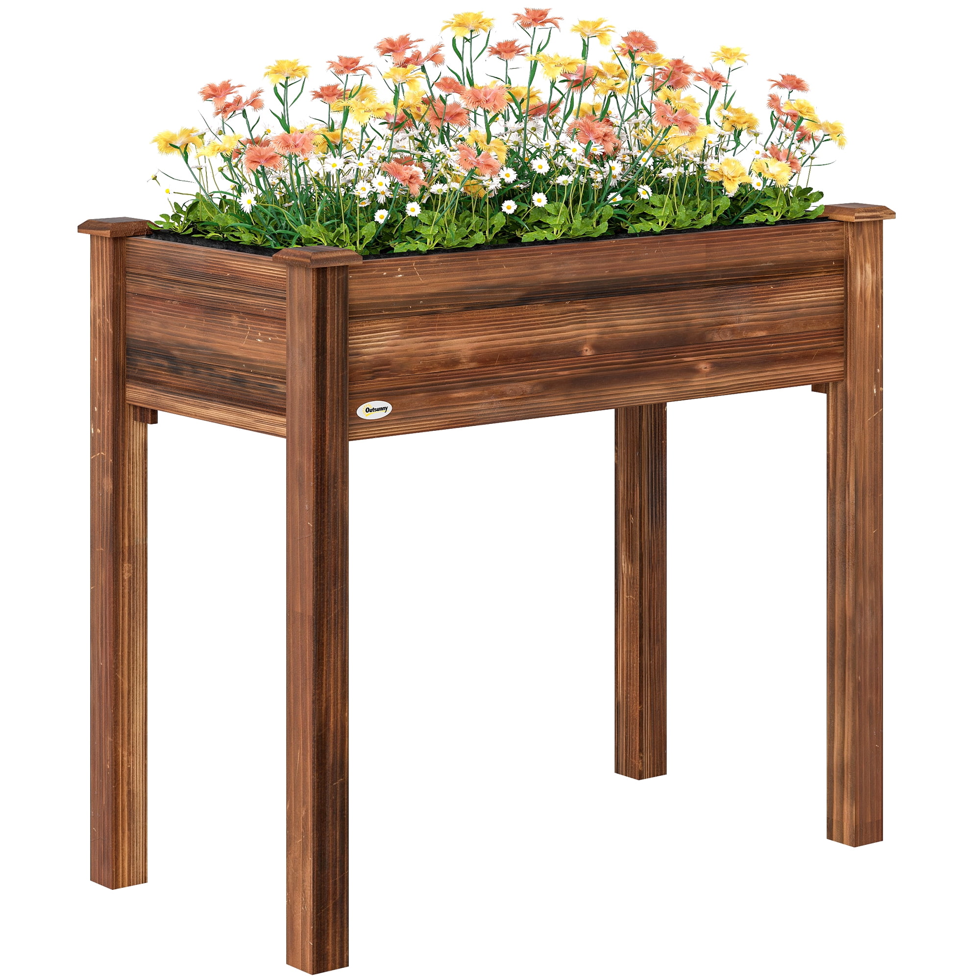 Click here for Outsunny 34X18X30 Elevated Planter Box  Wooden Pat... prices