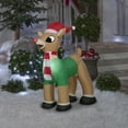 Gemmy Airblown Yard Decoration: Rudolf in Green Outfit, 3.5 ft. LED ...
