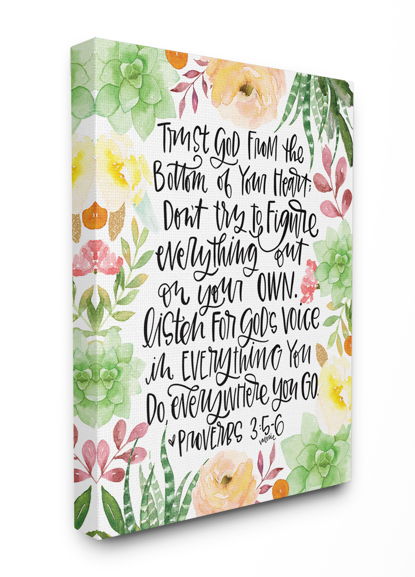 The Stupell Home Decor Collection Trust In God Floral Succulents ...