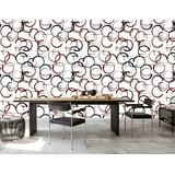 Handrus Circles and Strips Peel and Stick Wallpaper 10'L x 24''W ...