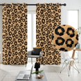 Brown and Orange Leopard Print Blackout Curtains,Triple Weaved Fabric ...