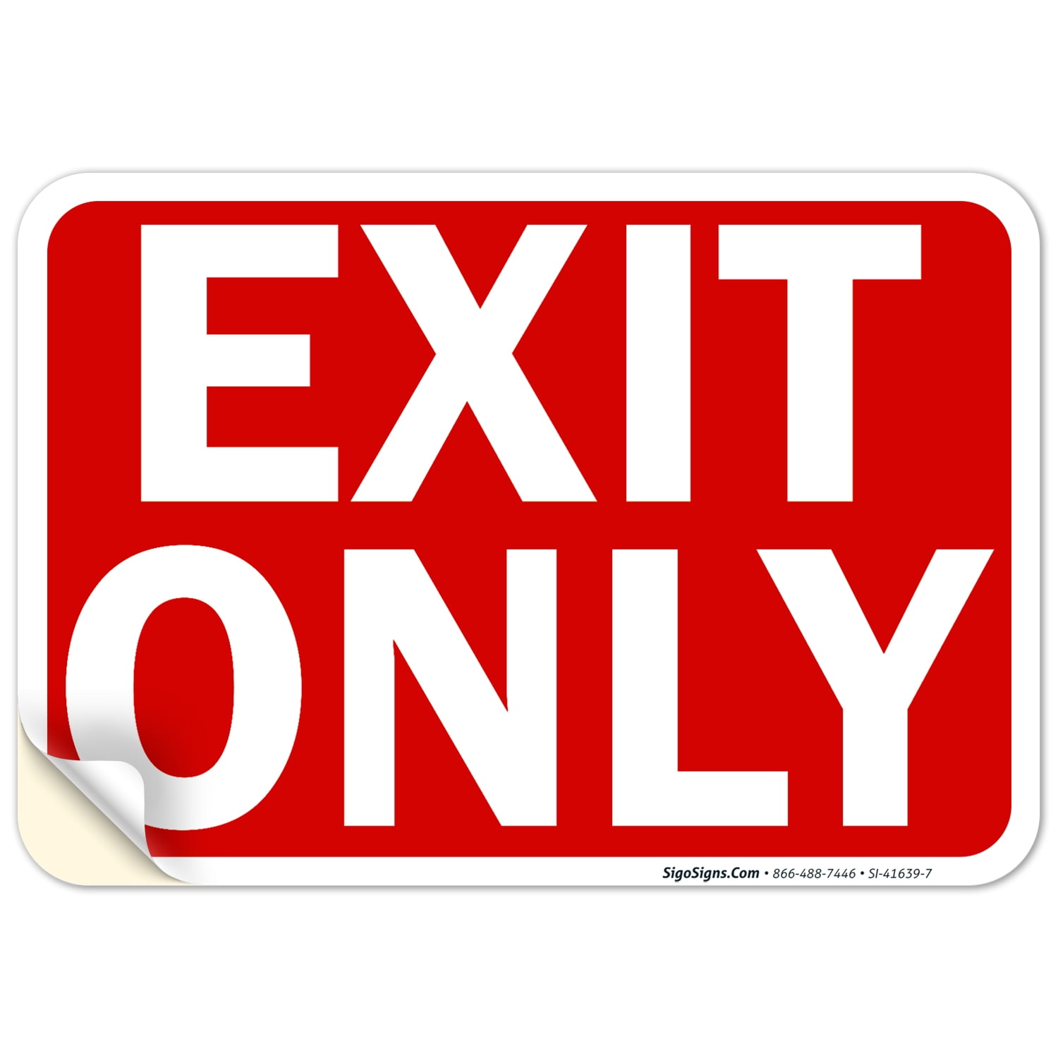 Exit Only Sign, - Walmart.com