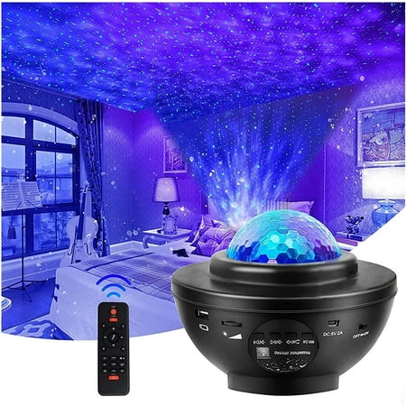 projector LED Star Projector Light, Rotating Ocean Wave Starry Sky Night Light Projector with ...