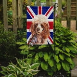 Red Miniature Poodle with English Union Jack British Flag Garden Flag ...
