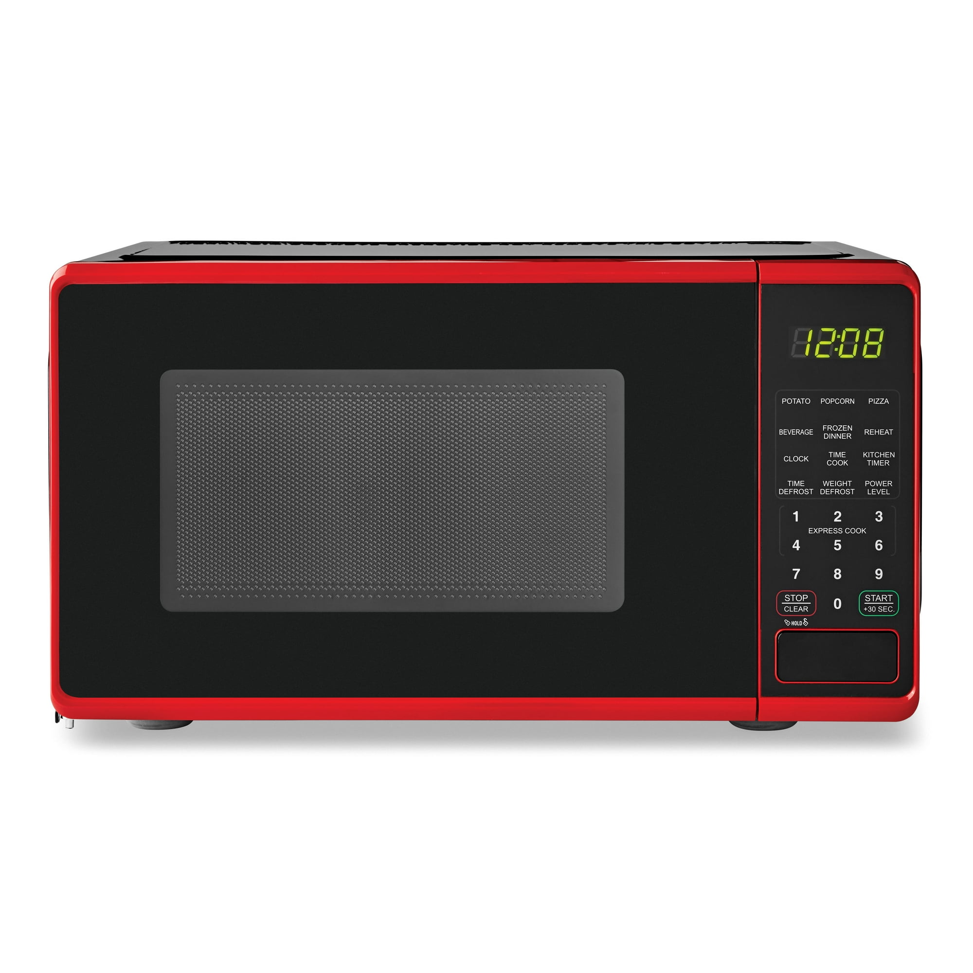Mainstays 0.7 Cu ft Capacity Countertop Microwave Oven, Red – eX-tremes