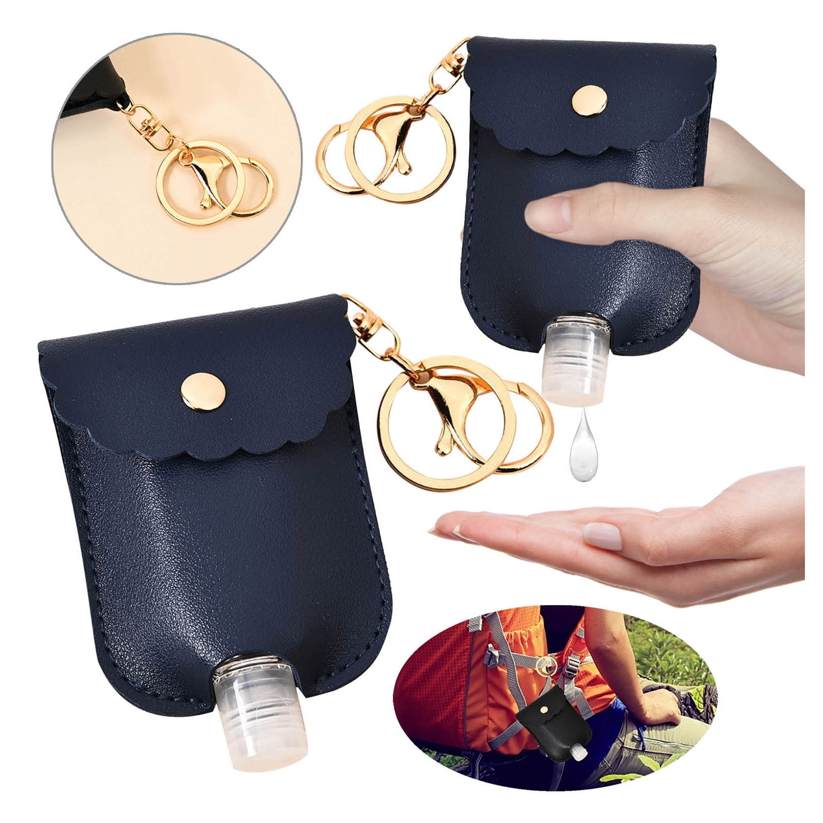 hanxiulin hand sanitizer holder keychain bottle container with cover ...