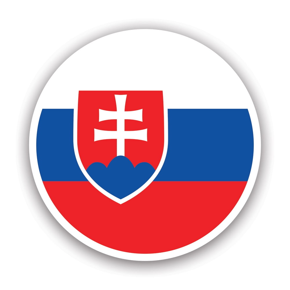 Round Slovak Flag Sticker Decal - Self Adhesive Vinyl - Weatherproof ...