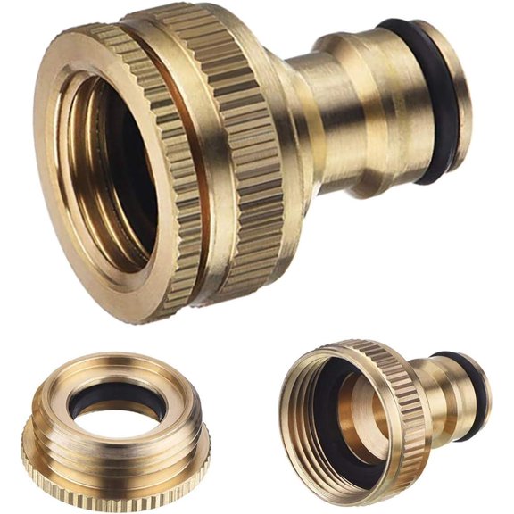Quick Connect Hose to Faucet Coupler and Fitting Dual Thread by 3/4 in ...