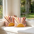 2Pc Bohemian Sun Print Cushion Cover, Classic Geometric Pattern Multi ...