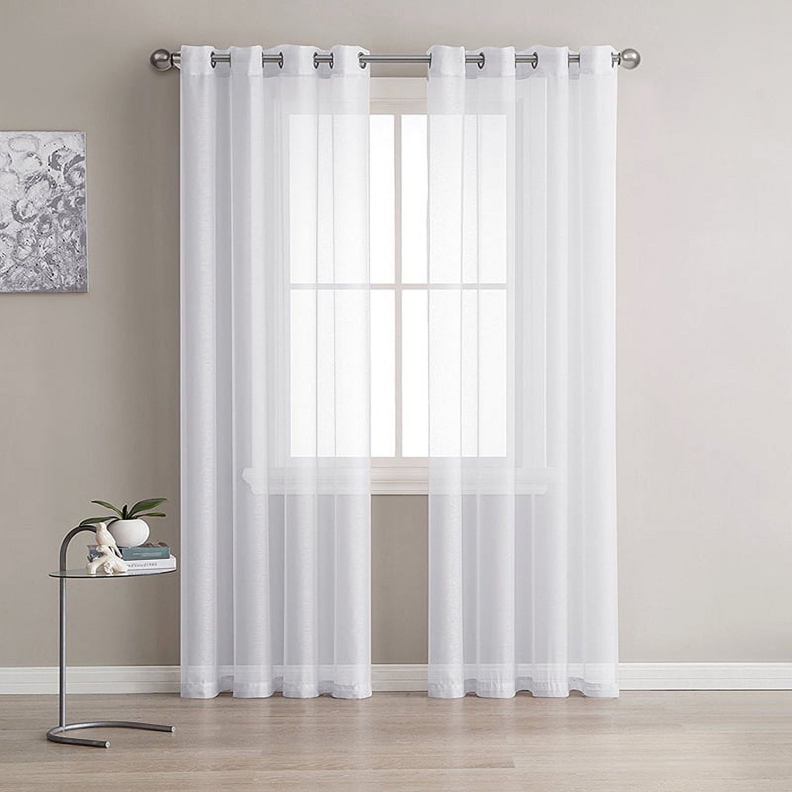 Click here for Xuxuxiangxiang White Semi Sheer Curtains 84 Inch L... prices