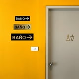 Signs ByLITA Basic Baño Right Arrow Directional Sign (Ivory/Dark Brown ...