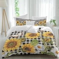 4 Piece Duvet Cover Set Cal king, Farmhouse Sunflower Butterfly Soft ...