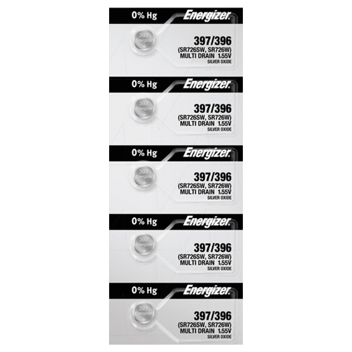 Energizer 397/396 SR726SW Silver Oxide Watch Battery (5 Count ...