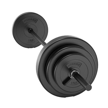 BalanceFrom Fitness 100 lbs Barbell Vinyl Standard Weight Set with ...