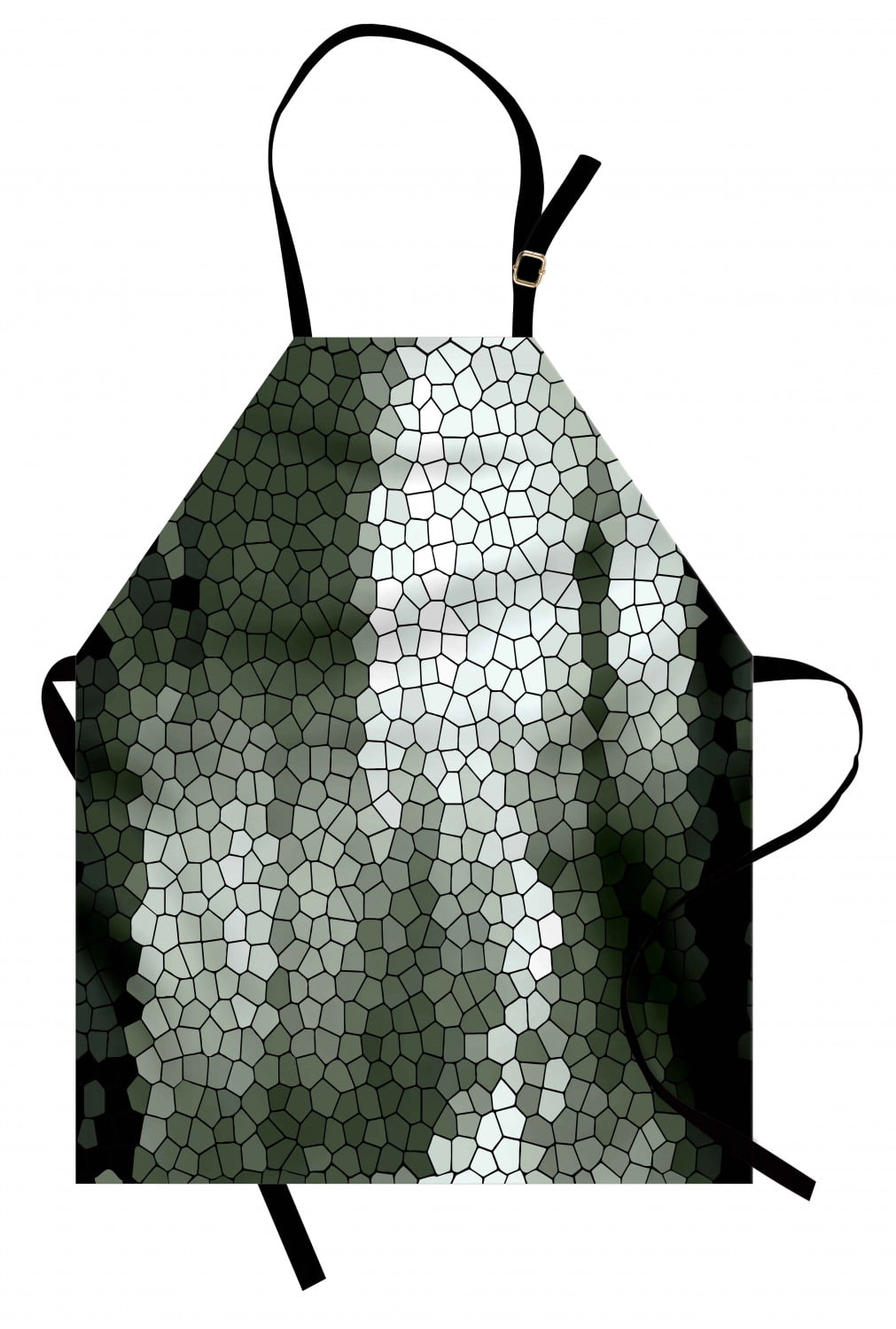 Abstract Apron Artistic Mosaic Pattern Green and White Tones Geometric ...