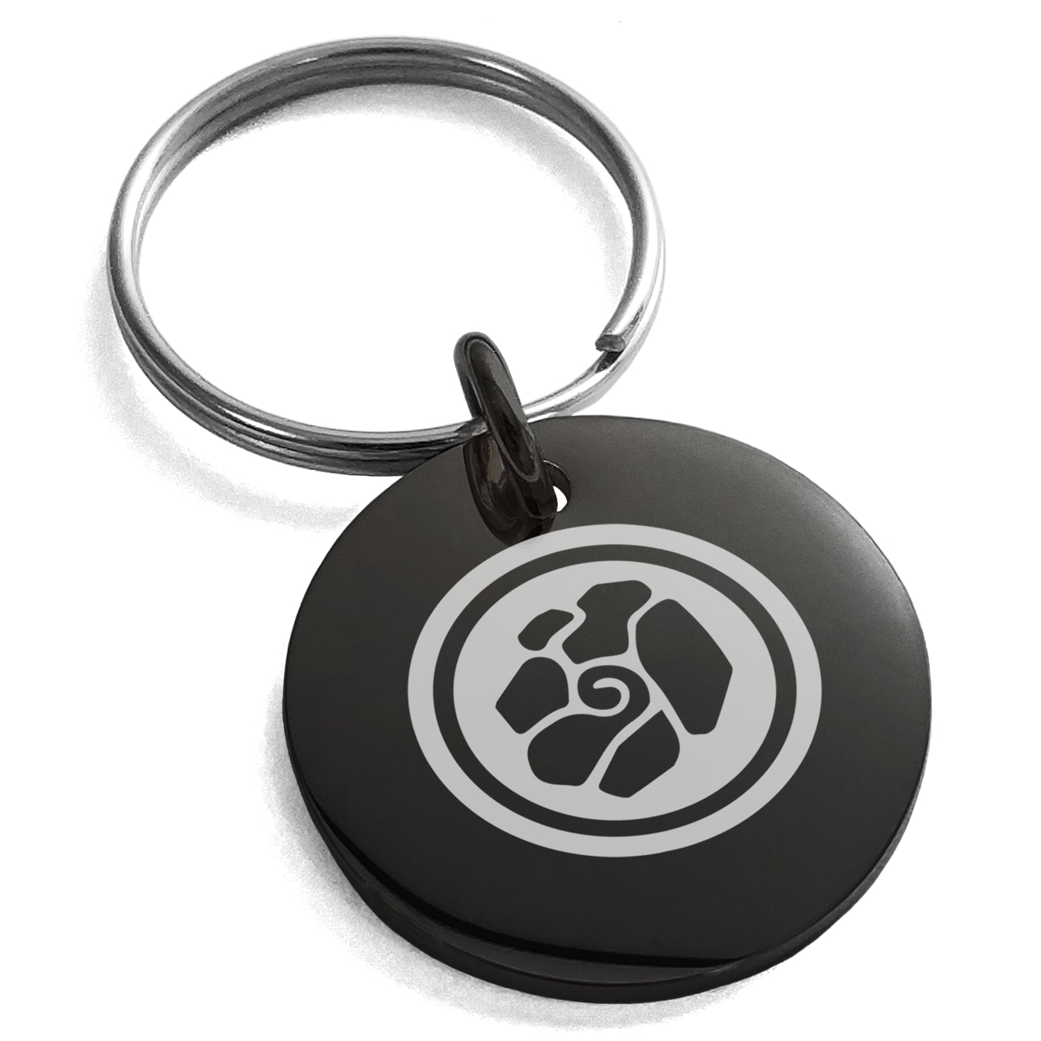 Stainless Steel Earth Element Rune Engraved Small Medallion Circle ...